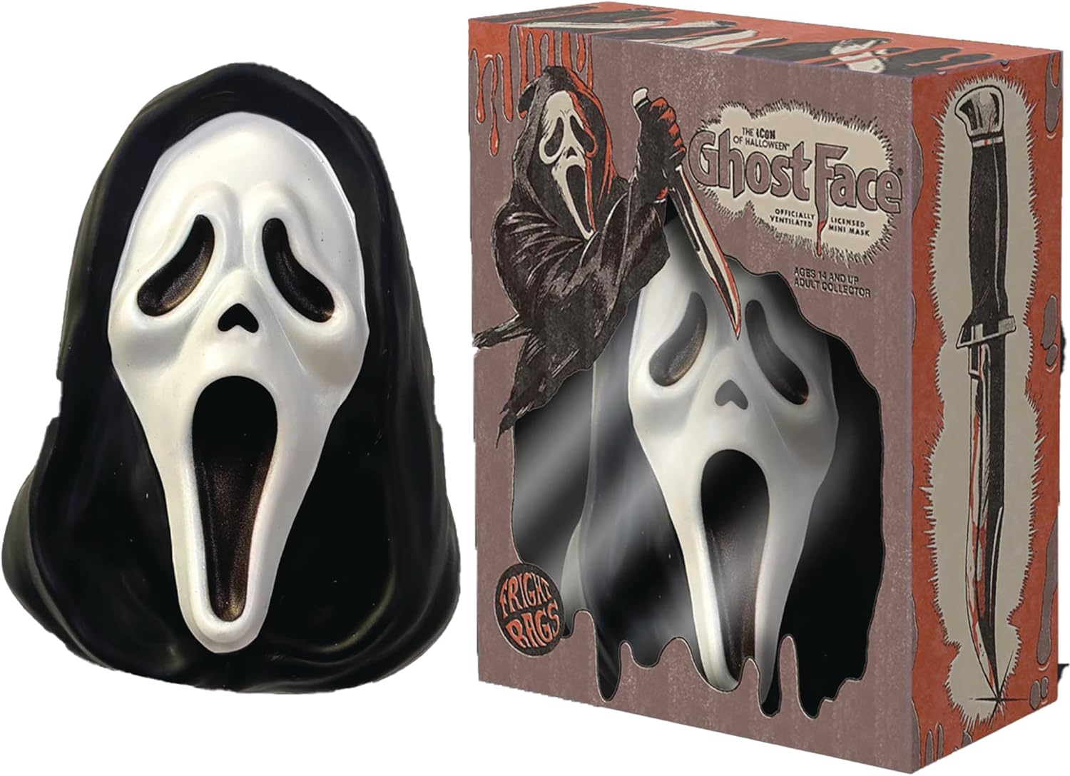 Amazon.com: Fright-Rags Ghost Face Previews Exclusive Classic Mini Mask ...