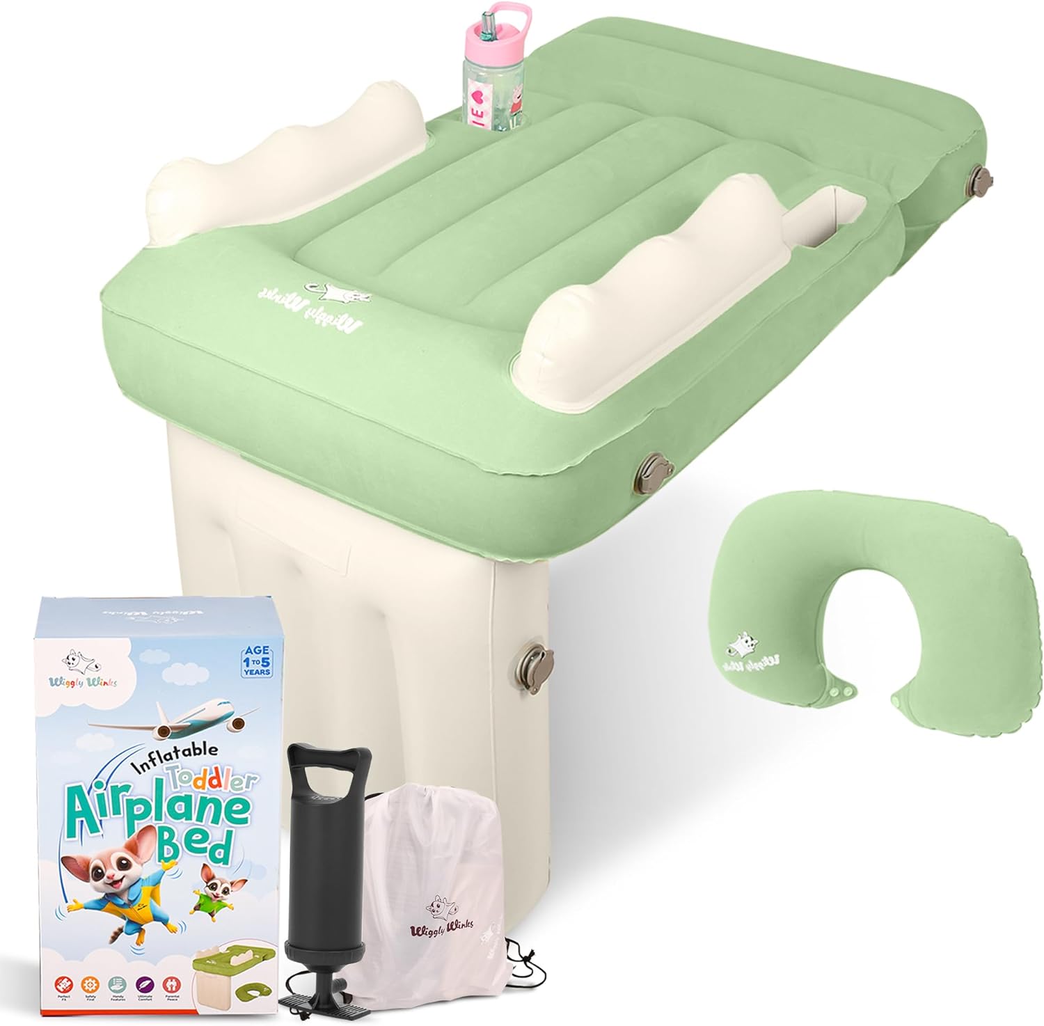 Amazon.com: Wiggly Winks Toddler Airplane Bed – Inflatable Airplane Bed ...