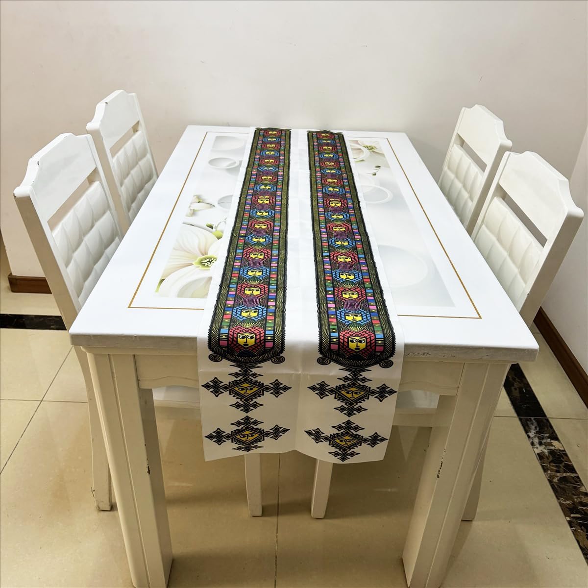 Amazon.com: Traditional Ethiopian Table Runner, African Geometric ...