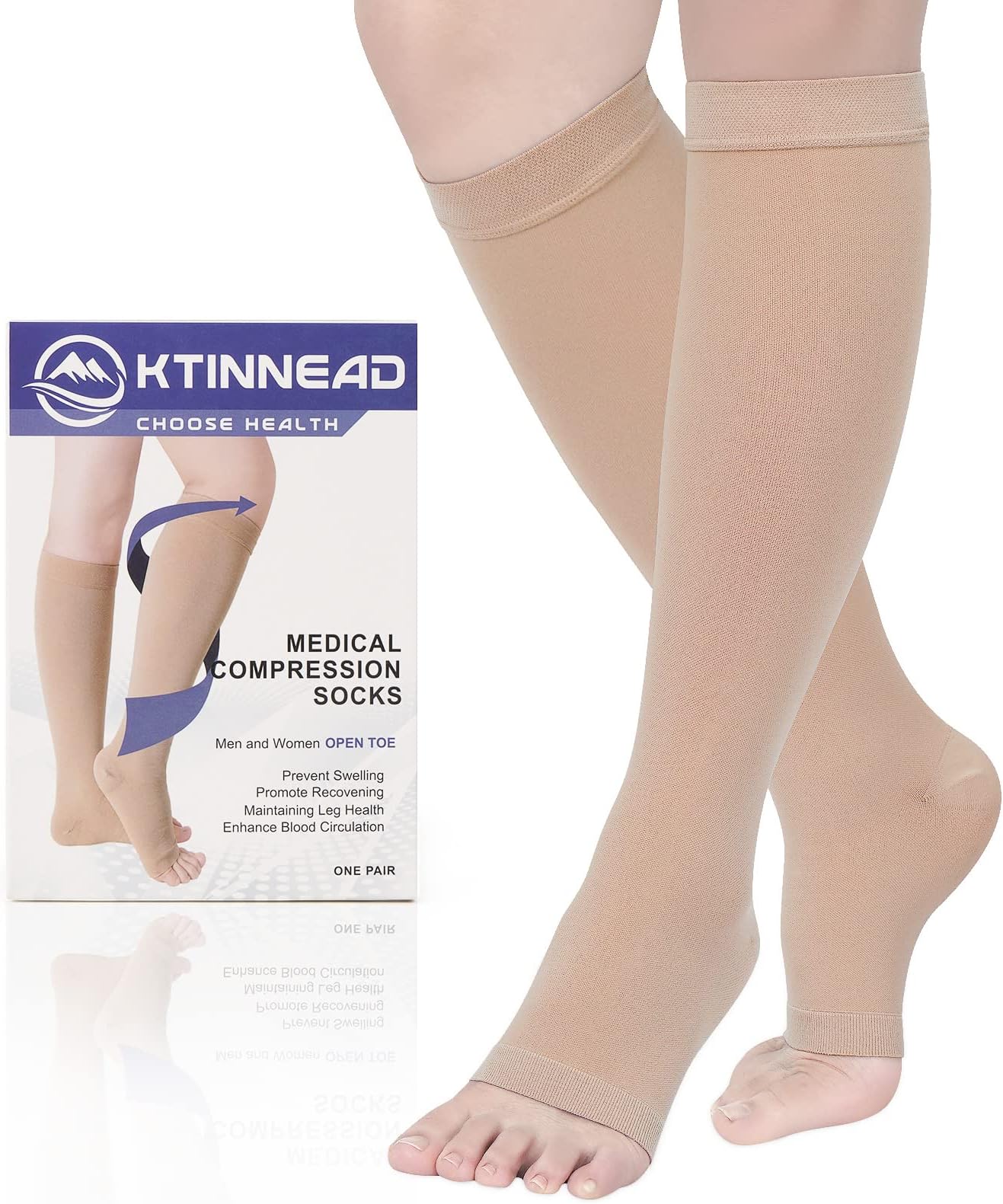 Amazon.com: Ktinnead Compression Socks for Women and men 20-30 mmhg ...