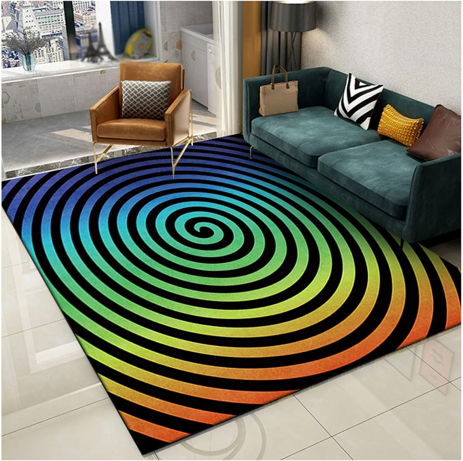 Amazon.com: GOYNFEA 3D Visual Vortex Rug, 3D Optical Illusion Rug ...