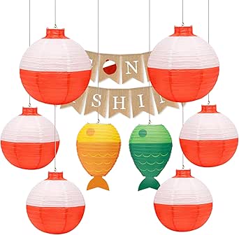 Amazon.com: UOIENRT Fish Shaped and Fishing Bobbers Paper Hanging ...