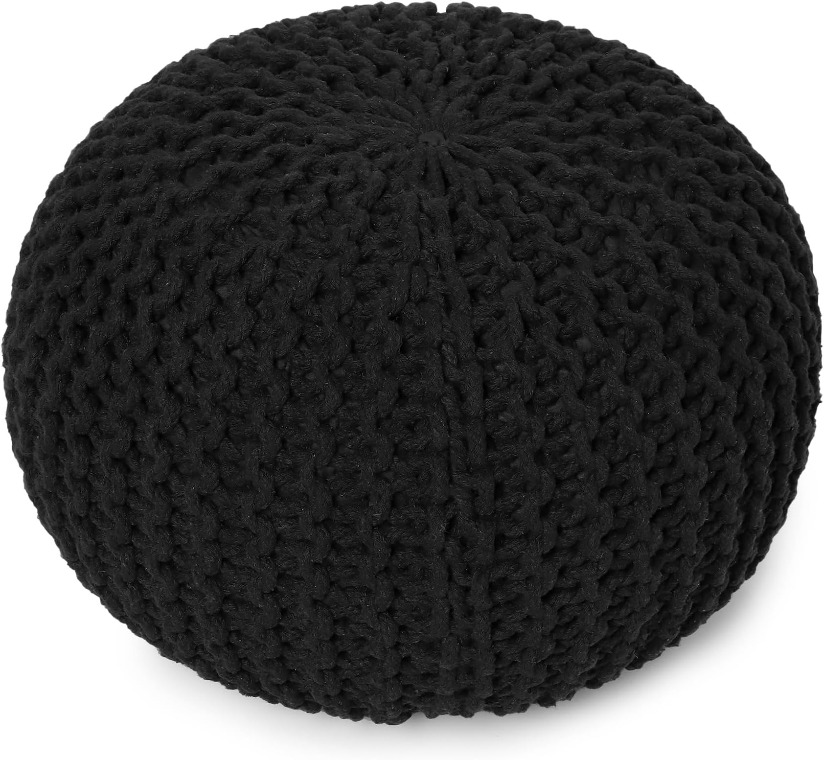 Amazon.com: REDEARTH Round Pouf Foot Stool Ottoman - Hand Knitted Bean ...