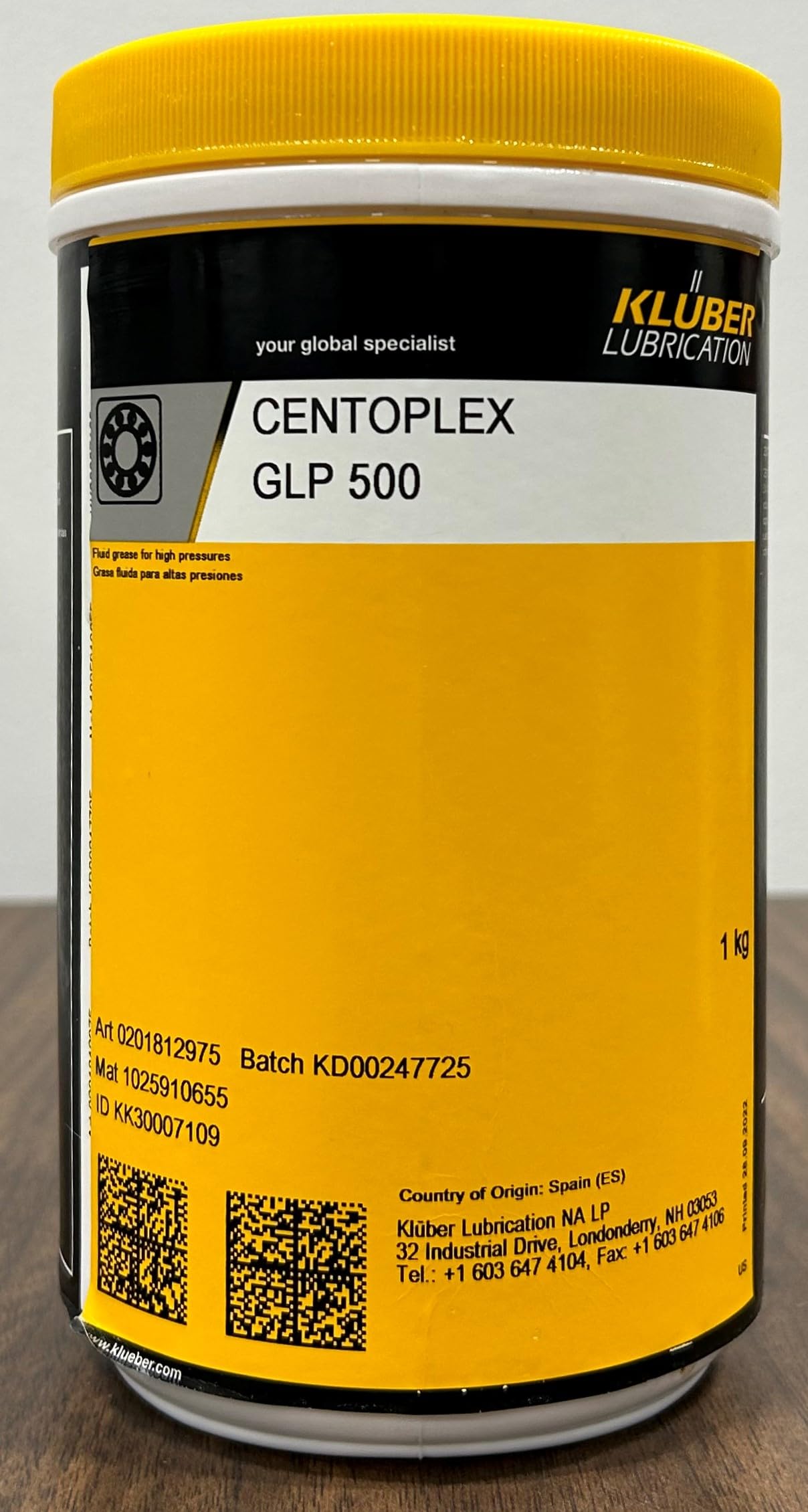 Kluber Lubrication Centoplex Glp 500 Multipurpose Grease For Rolling ...