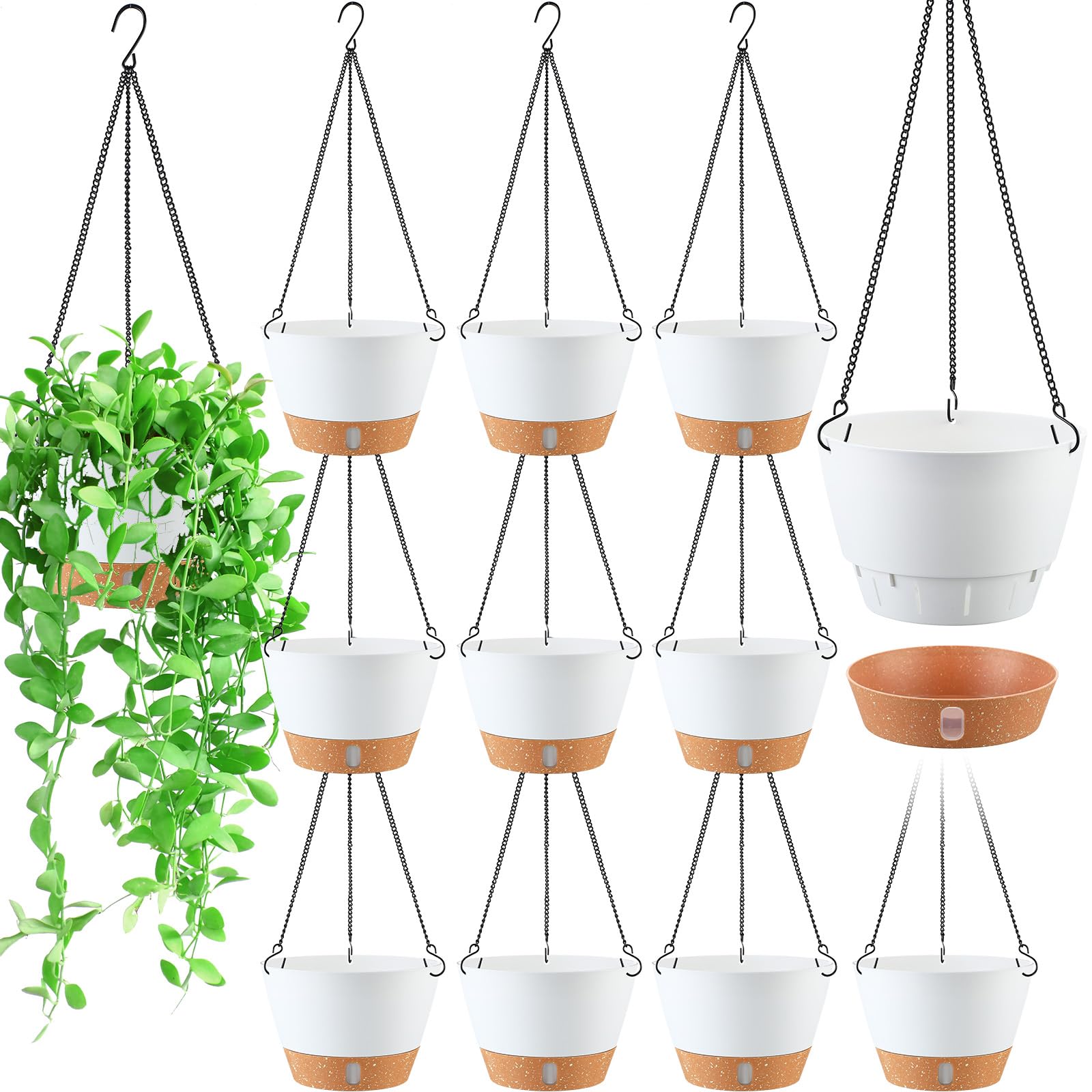 Amazon.com: Hushee 12 Pcs 8 Inch Hanging Planters for Indoor Outdoor ...