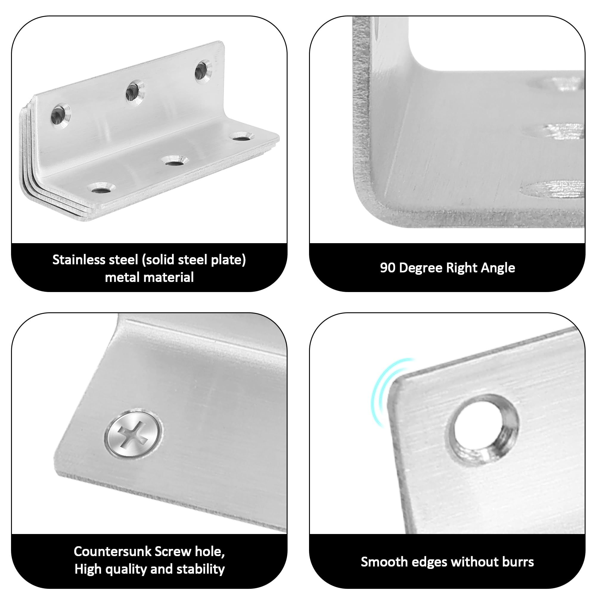 Snapklik.com : L Bracket, Heavy Duty Corner Brace, 20 Pack 4" Metal ...