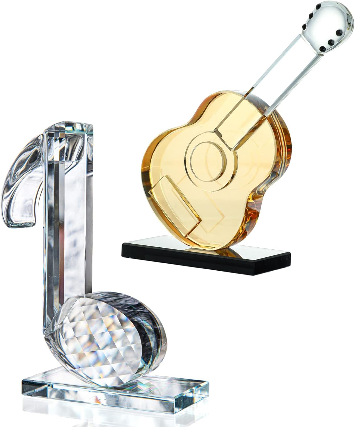 Amazon.com: QFkris 5'' Crystal Eighth Note Figurines Collectibles and ...