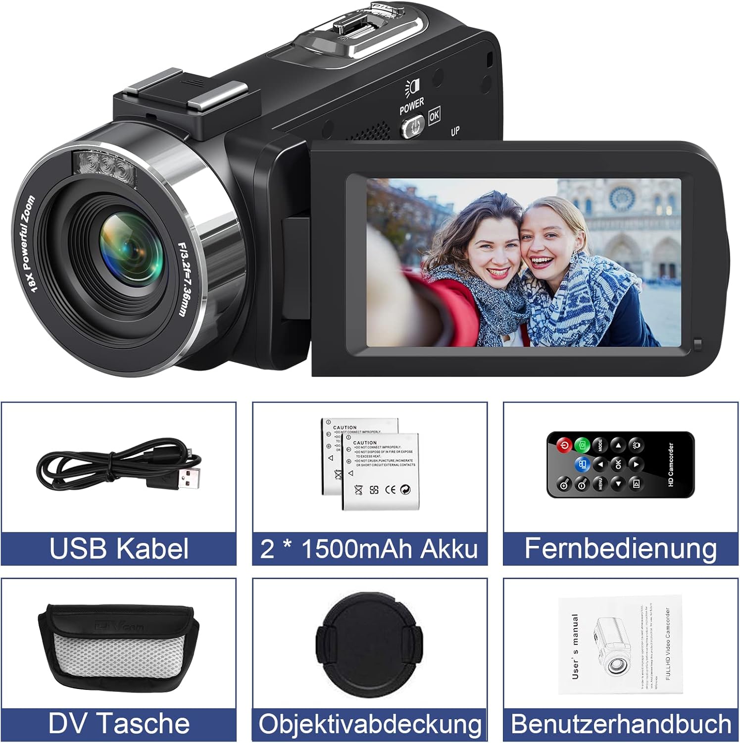 Camera video digitala,4k, 48 mpx, 30fps, vedere nocturna, ecran 3 inch ...