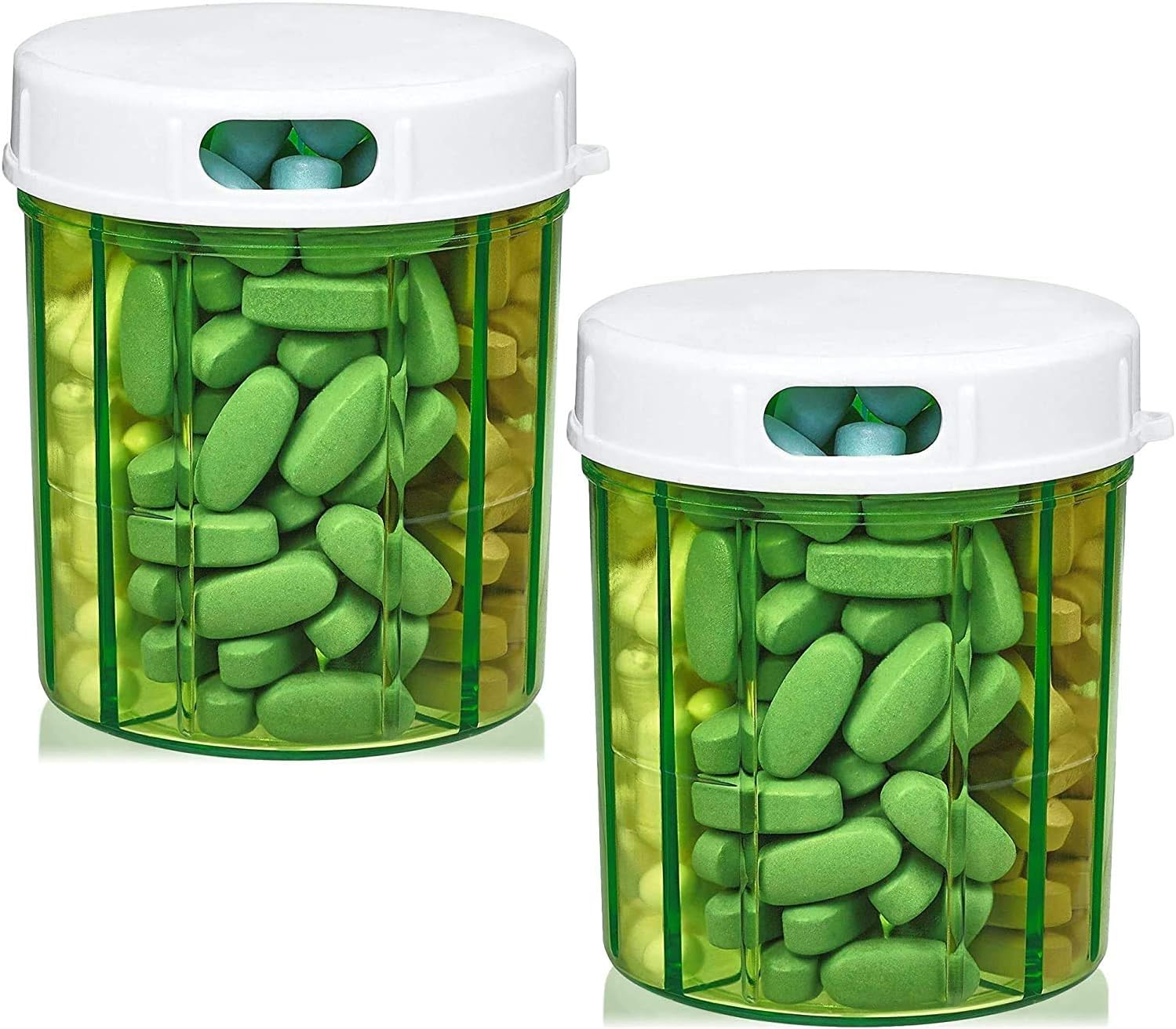 Amazon.com: Round Pill Organizer Dispenser - Pack of 2 - Pill Boxes ...