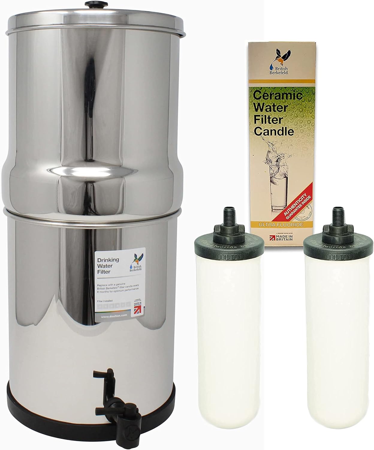 British Berkefeld, Doulton Gravity Water Filter System with 2 x Ultra ...