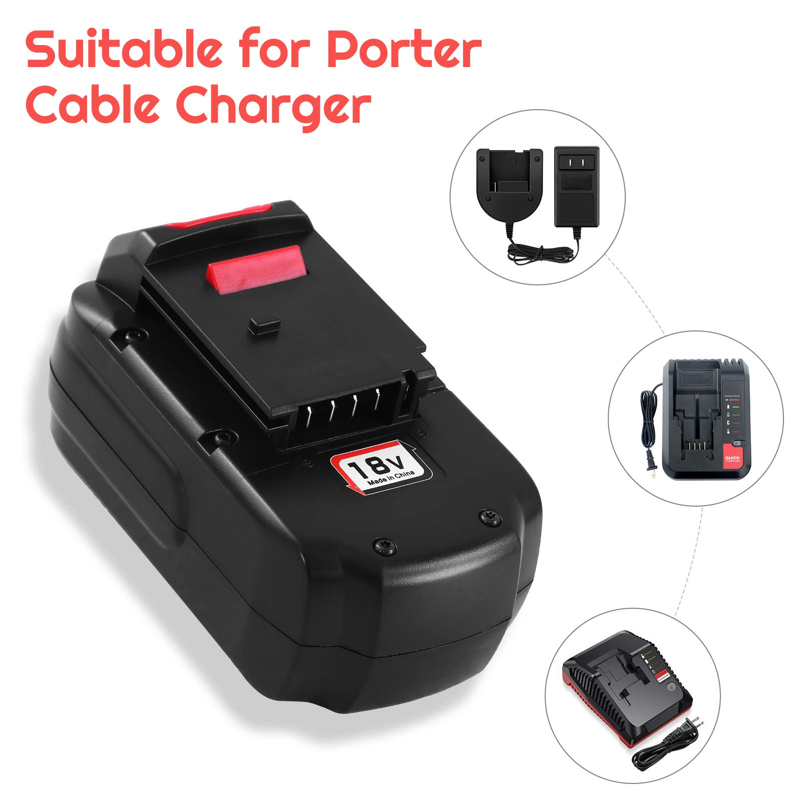 2-Pack [Upgraded to 4500mAh] High Capacity Ni-Mh PC18B Replacement ...