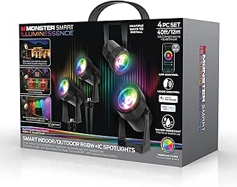 Monster Smart Illuminessence 4-Piece Smart Spotlight Outdoor Yard Light ...