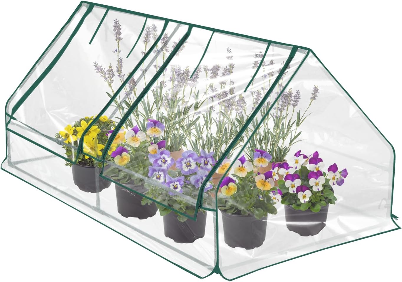 Amazon.com : 6x3x3FT Galvanized Raised Garden Bed with Cover Greenhouse ...