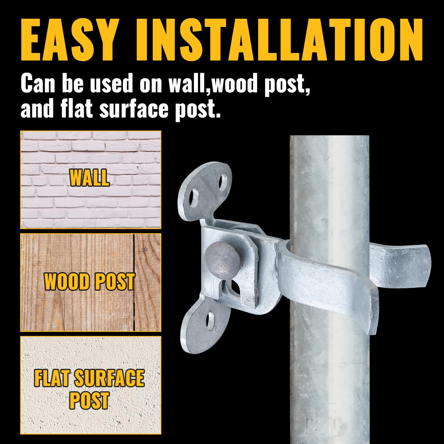 Snapklik.com : VIVIDA 1-3/8" Wall Mount Latch, Chain Link Fence Flat ...