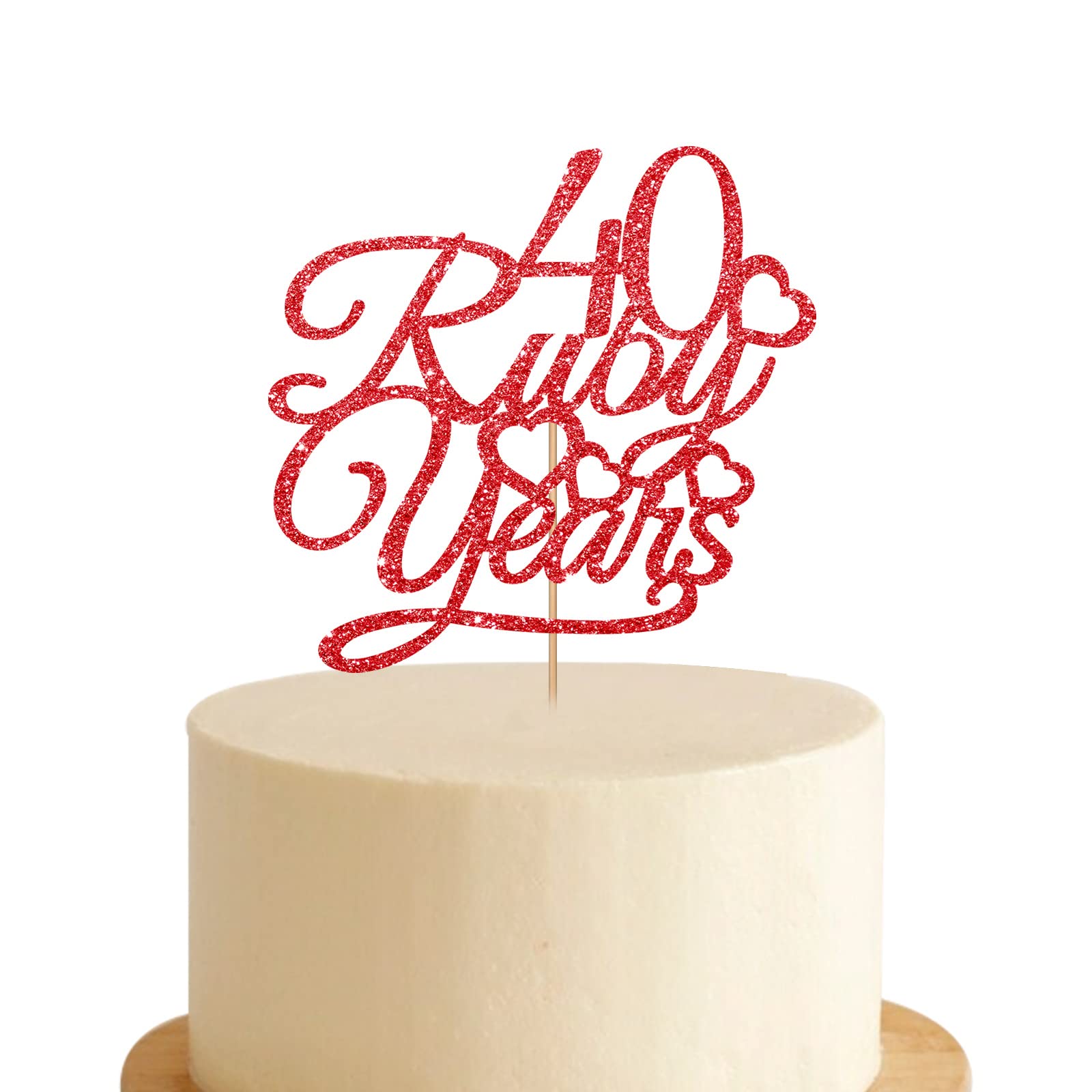 Buy 40 Ruby Years Cake Topper Happy 40th Anniversary Cake Topper 40 buy-40-ruby-years-cake-topper-happy-40th-anniversary-cake-topper-40