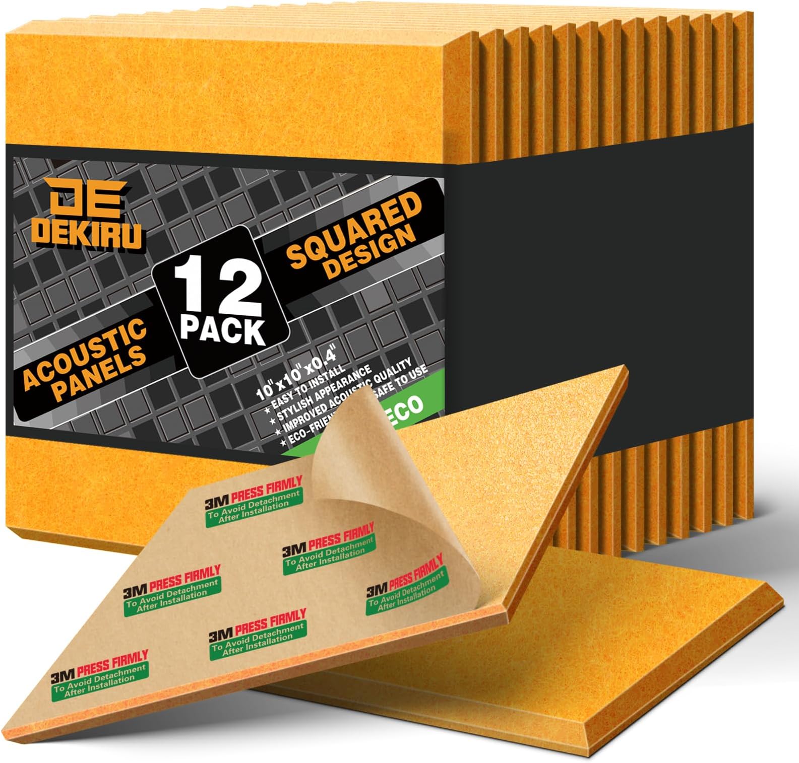 Amazon.com: DEKIRU 12 PACK Acoustic Panels, Sound Proof Foam Panels ...