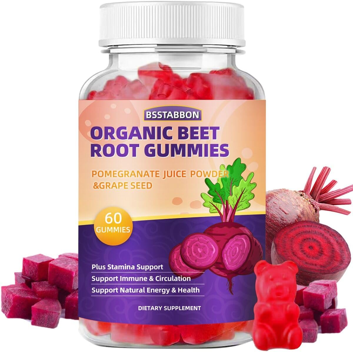 Amazon.com: BSSTABBON Beet Root Gummies with Beet Root Extract ...