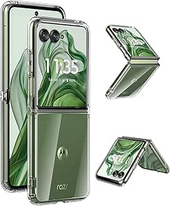 Amazon.com: Cresee Case for Motorola Razr Plus 2024/2025 - Crystal Clear Hard Back + Soft TPU ...
