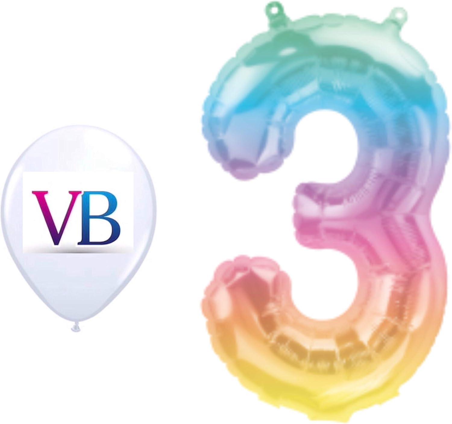 Amazon.com: ValueBalloon Jelli Ombré Number 3 16” Balloon Birthday ...