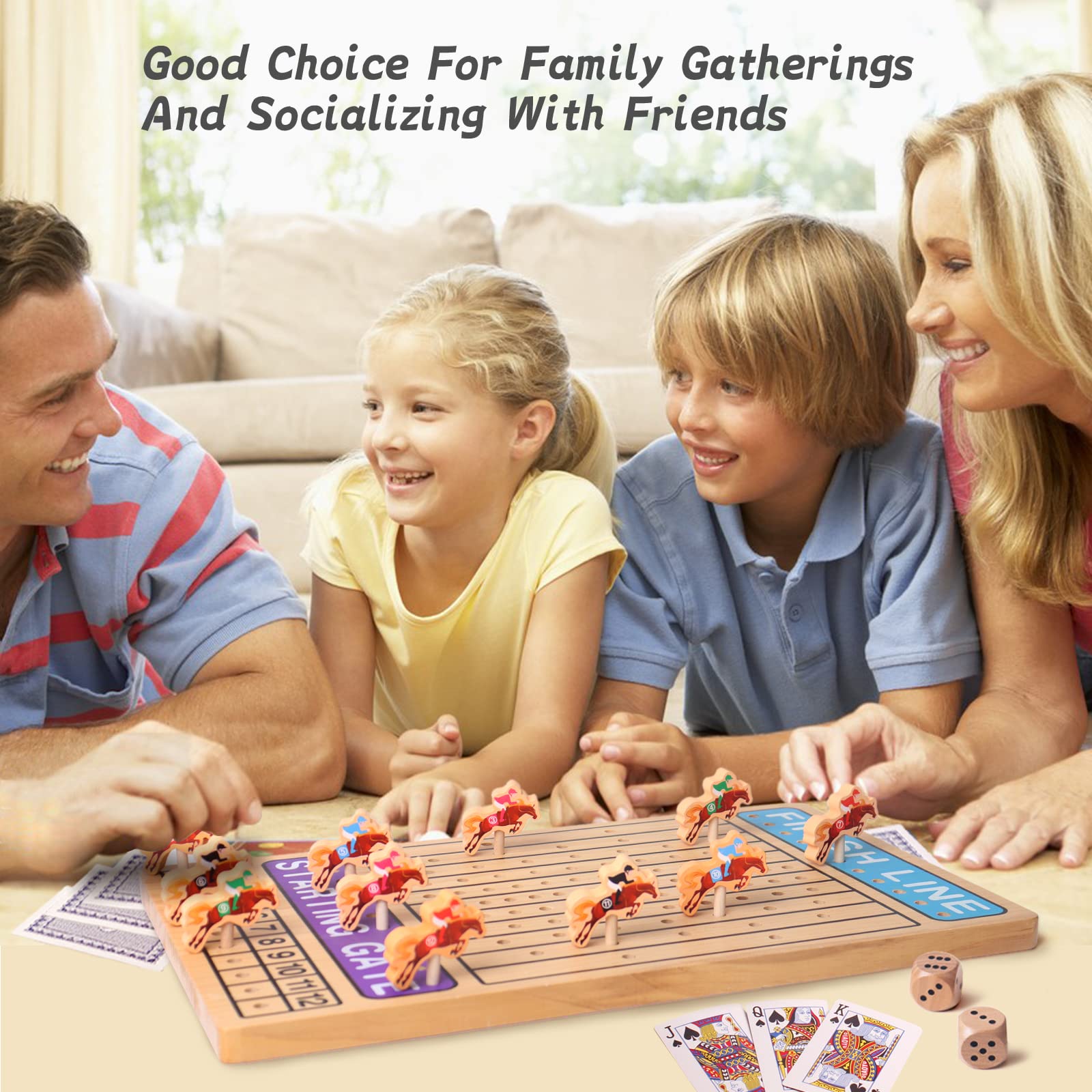 Horse Racing Board Game Equipped with 11 Deluxe Wooden Craft Horse ...