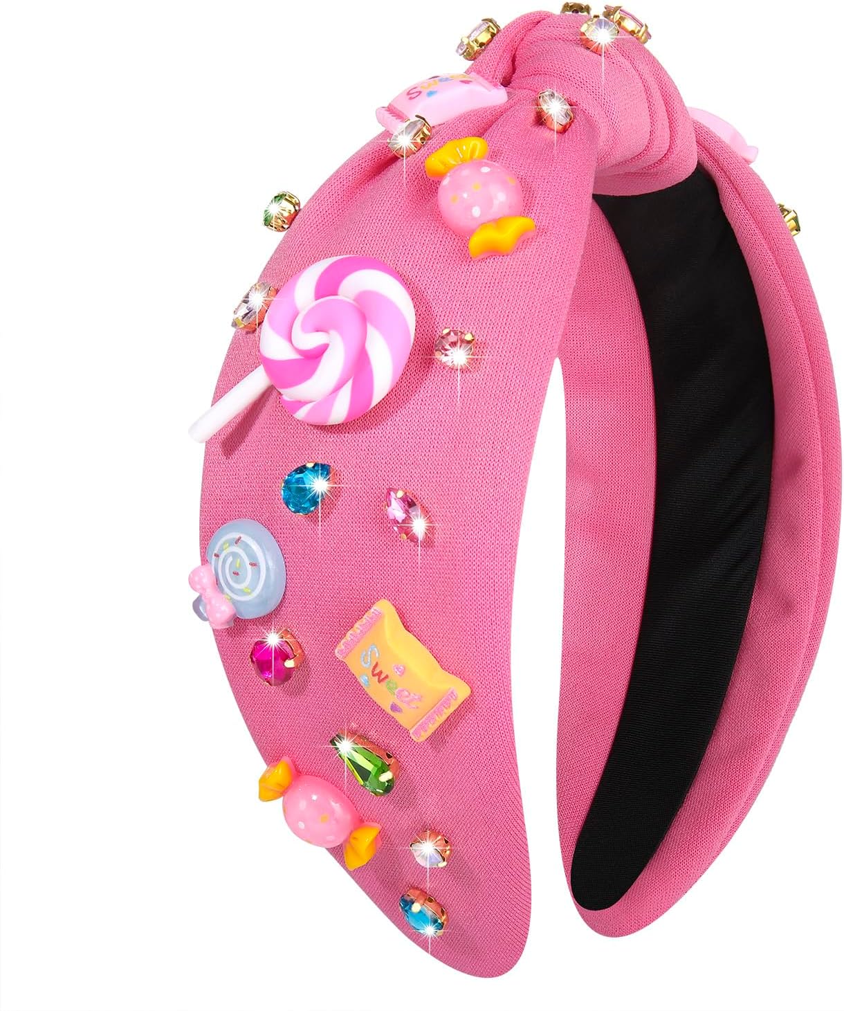 Amazon.com : Knotted Headband for Women Lollipop Candy Charms Crystal ...