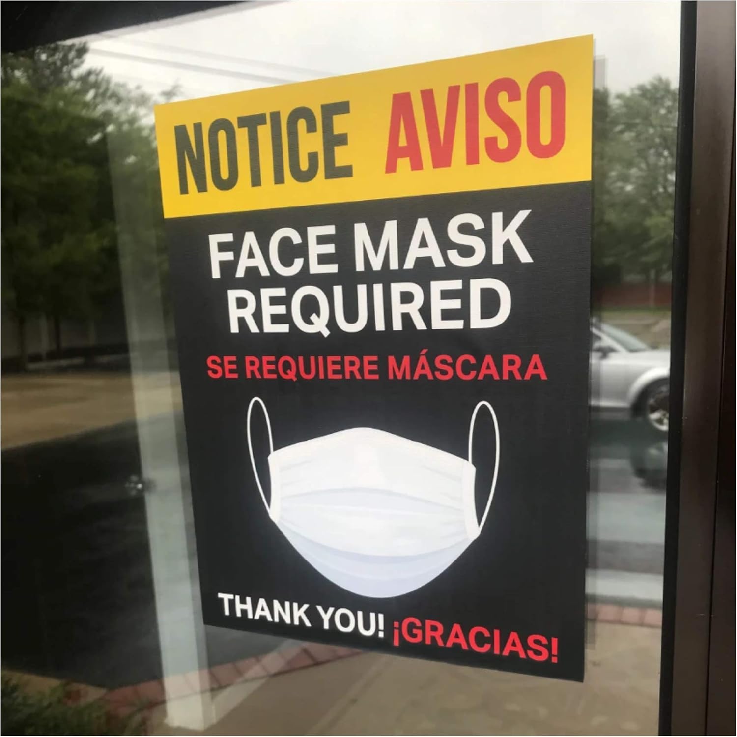 Amazon.com : Bilingual Face Mask Required Sign - Se Requiere Mascara ...