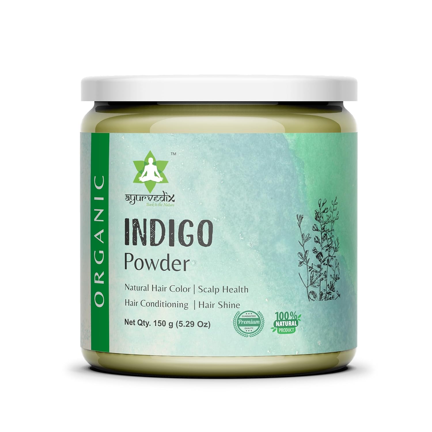 Buy Ayurvedix Natural Indigo Powder Organic for Hair Black | 100% ...