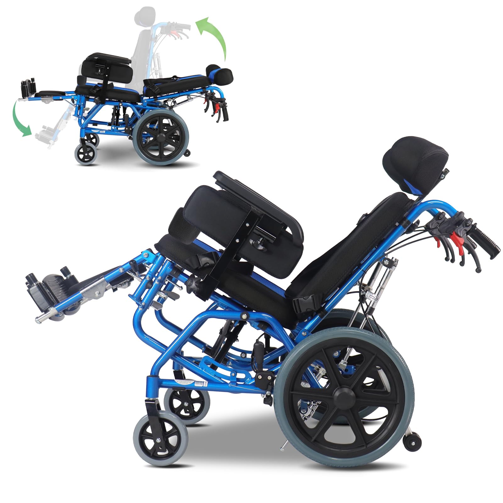 Amazon.com: Pediatric Wheelchair Fully Lying Transport Wheelchair with ...
