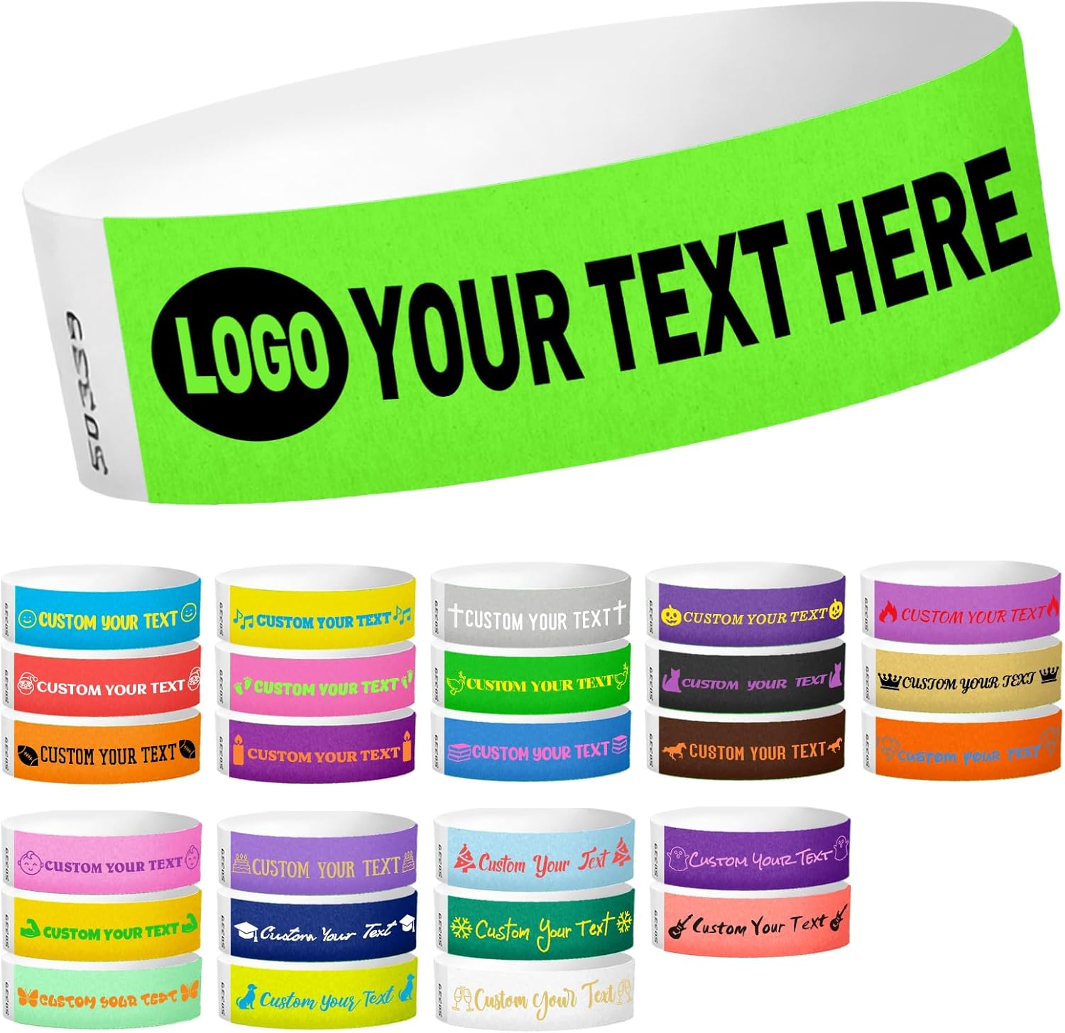 Amazon.com: Custom Wristbands for Event,Personalized Wrist Bands with ...