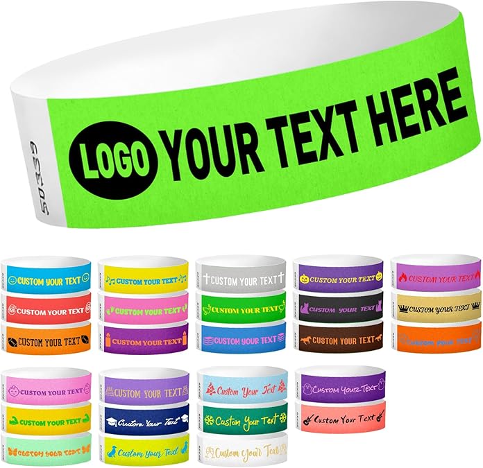 Amazon.com: Custom Wristbands for Event,Personalized Wrist Bands with ...