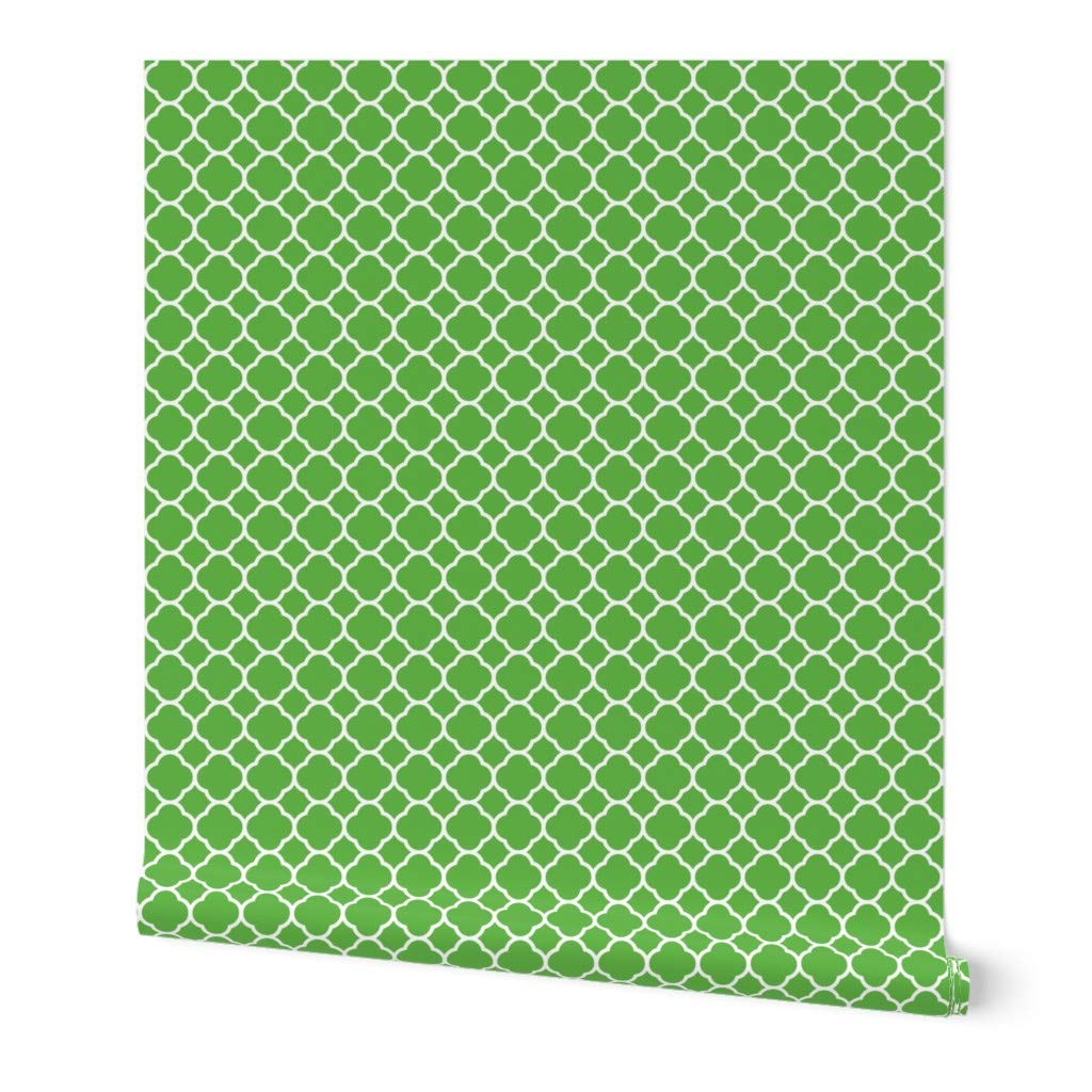 Green Quatrefoil Wallpaper