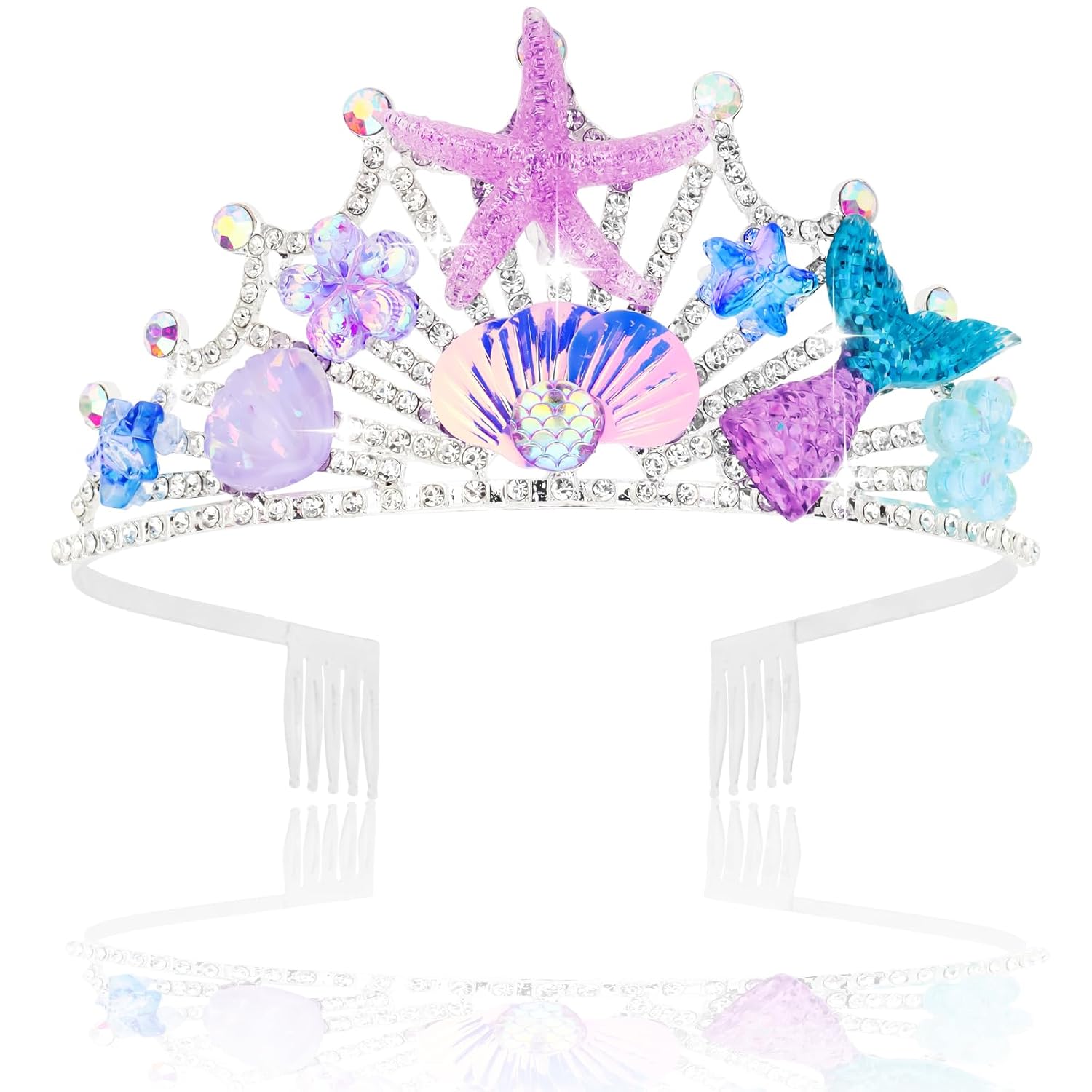 Amazon.com : Mermaid Tiara for Women with Comb Mermaid Crown Adult ...