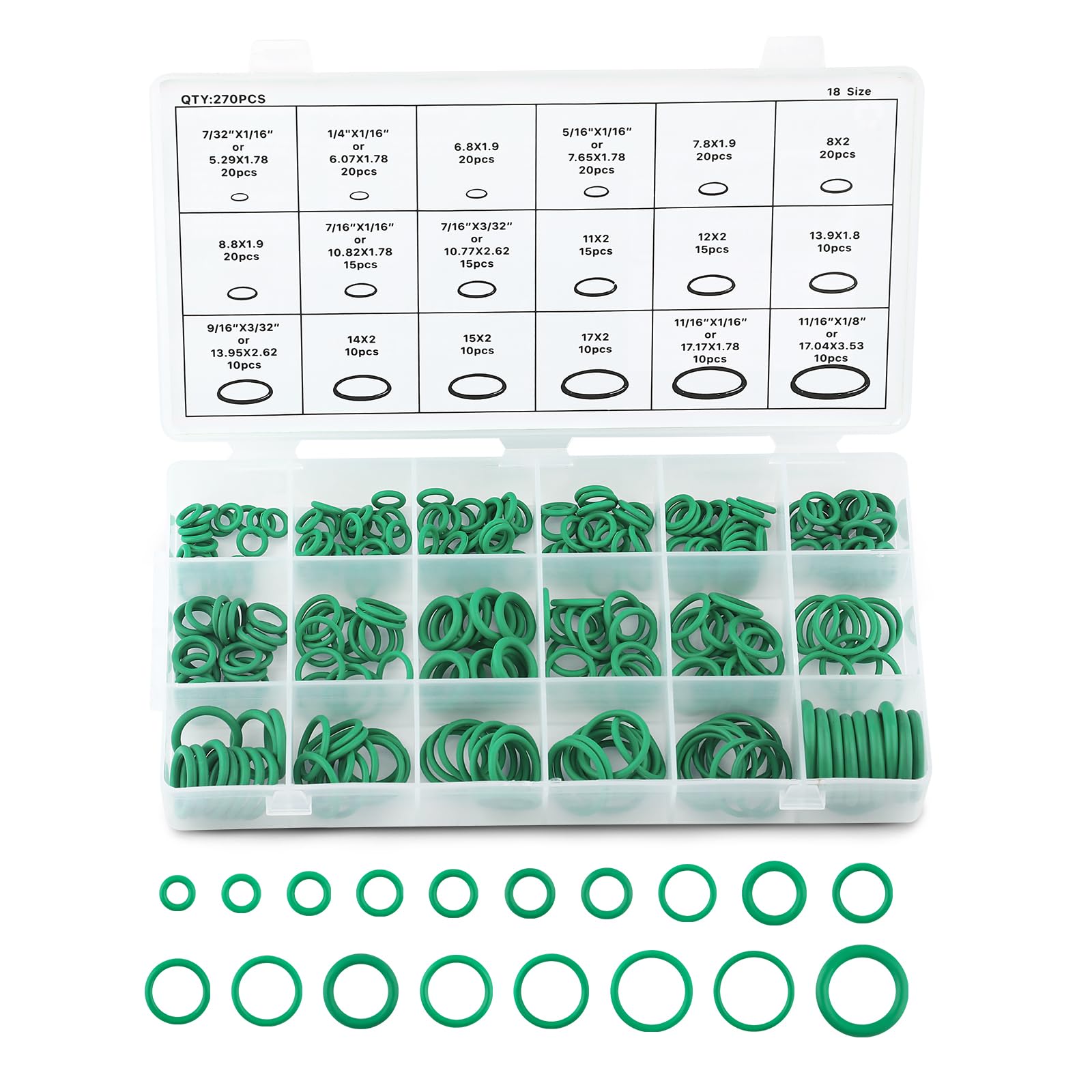 Amazon.com: 270 PCS Car Air Conditioning O Ring Kit, Seal Gasket Washer ...