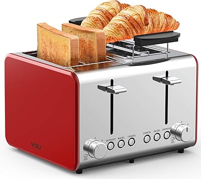 Amazon.com: Toaster 4 Slice, Geek Chef Stainless Steel Extra-Wide Slot ...