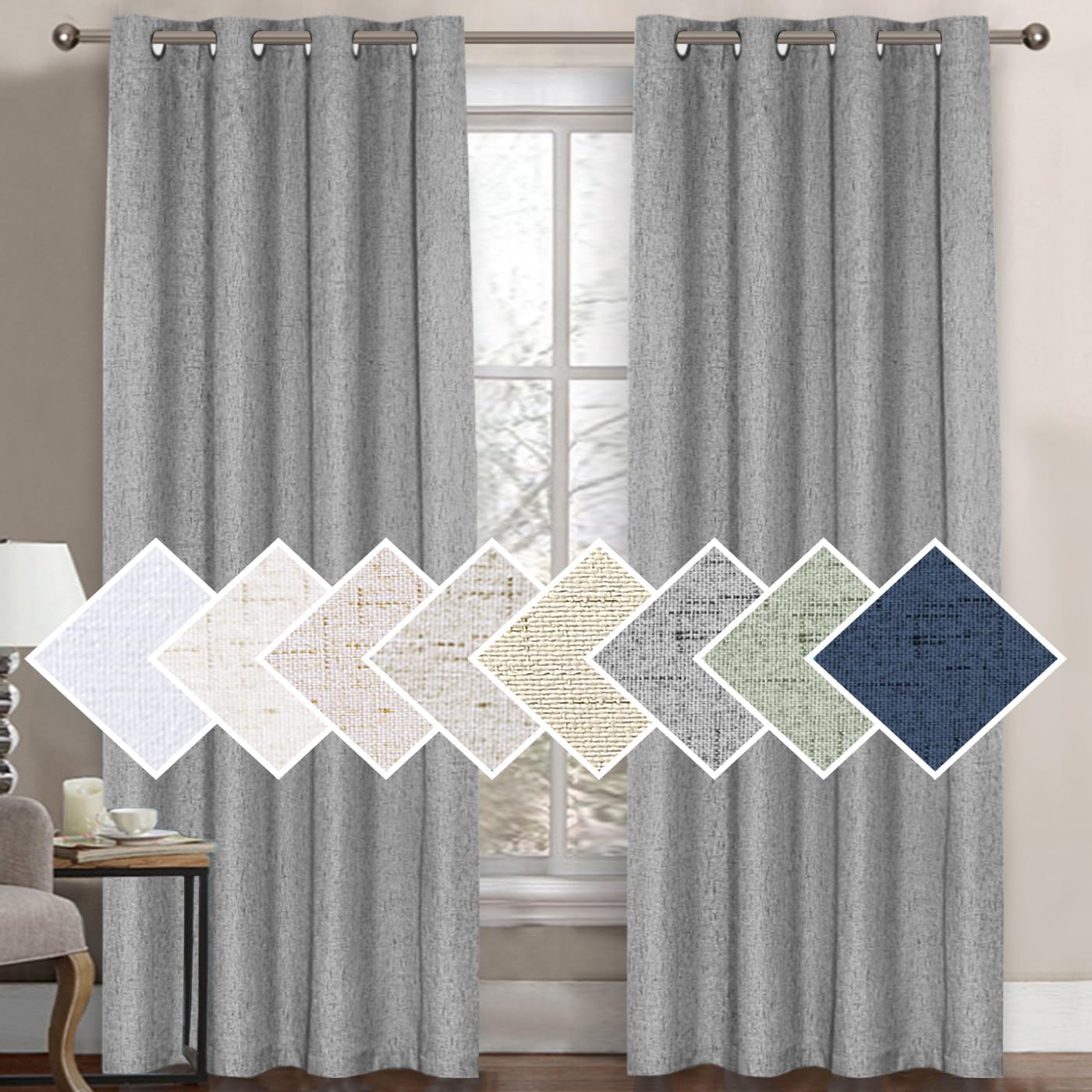 Amazon.com: H.VERSAILTEX 100% Blackout Curtain for Bedroom 96 Inches ...