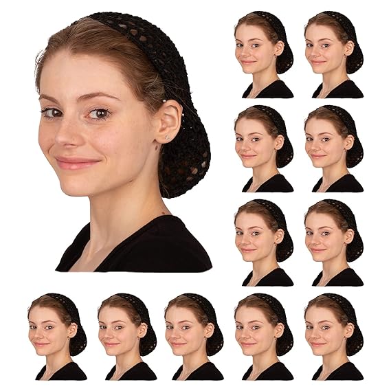 Amazon.com: Hair Nets Food Service - Chef Hair Mesh Nets - 12 Pack Mesh ...