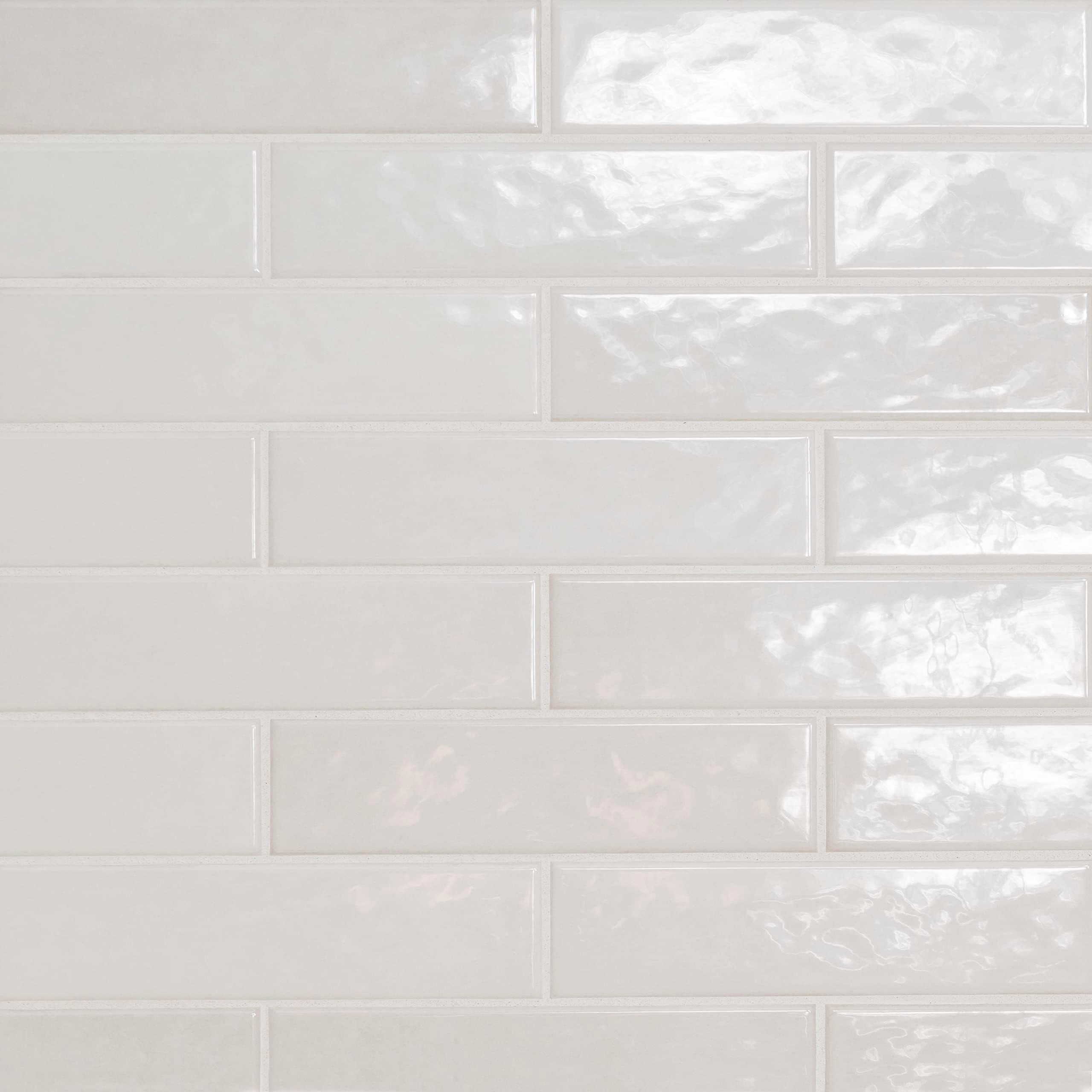 3x6 Subway White Crackled Ceramic Subway Tile Backsplash - Amazon.com
