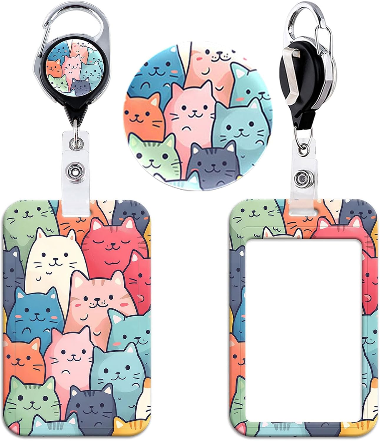 Amazon.com : BKBKAAK Cat ID Badge Holder with Retractable Reel Clip ...