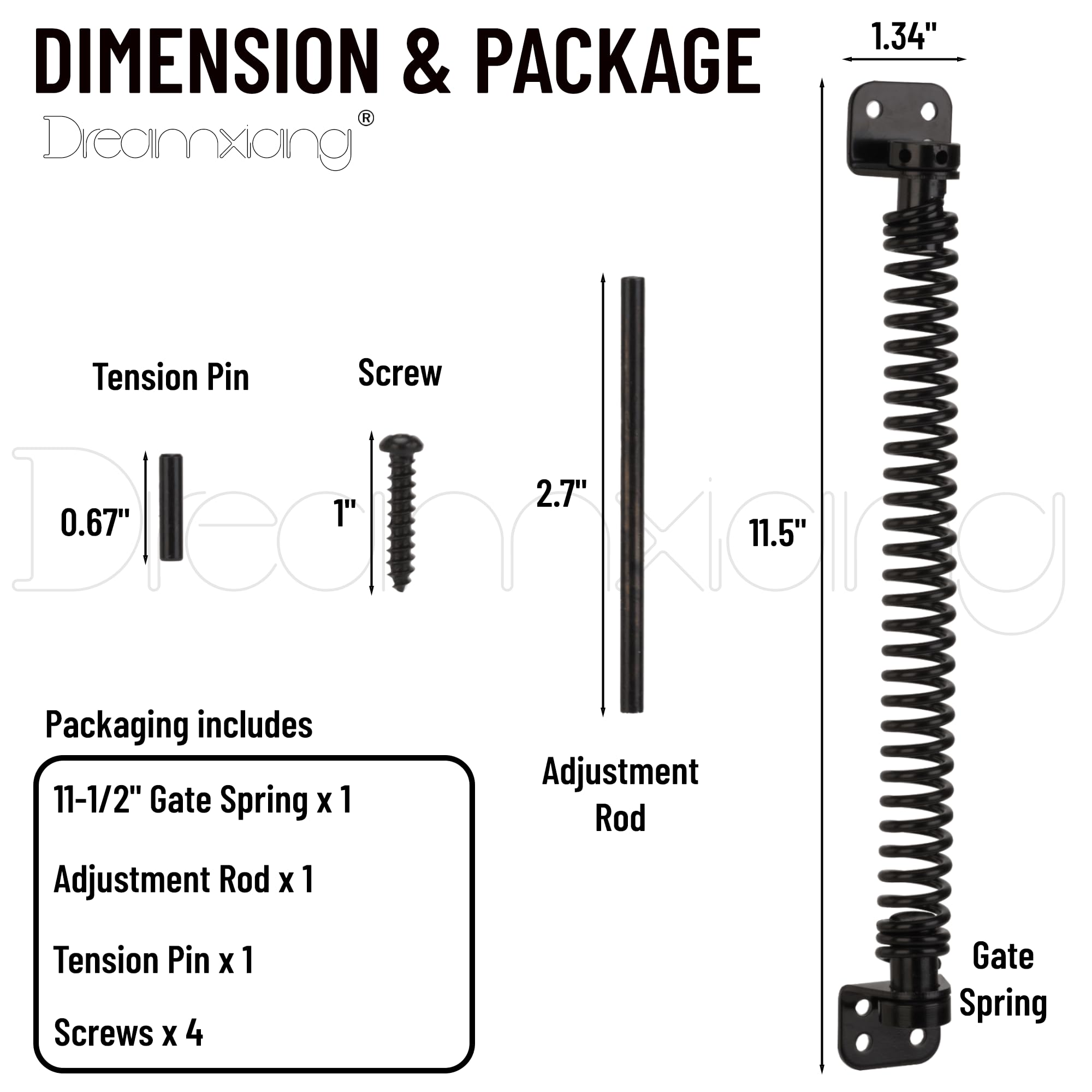 Snapklik.com : 11-1/2" Gate Spring Self Closing Heavy Duty Outdoor Door ...