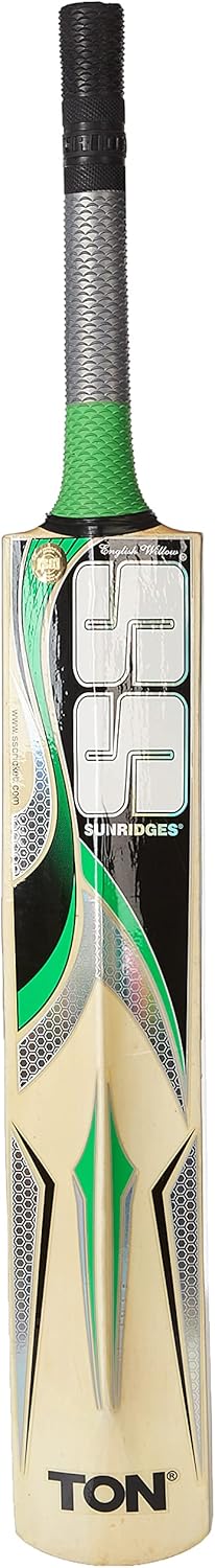 SS Sunridges Magnum English Willow Cricket Bat, Number 5, Black/Green ...
