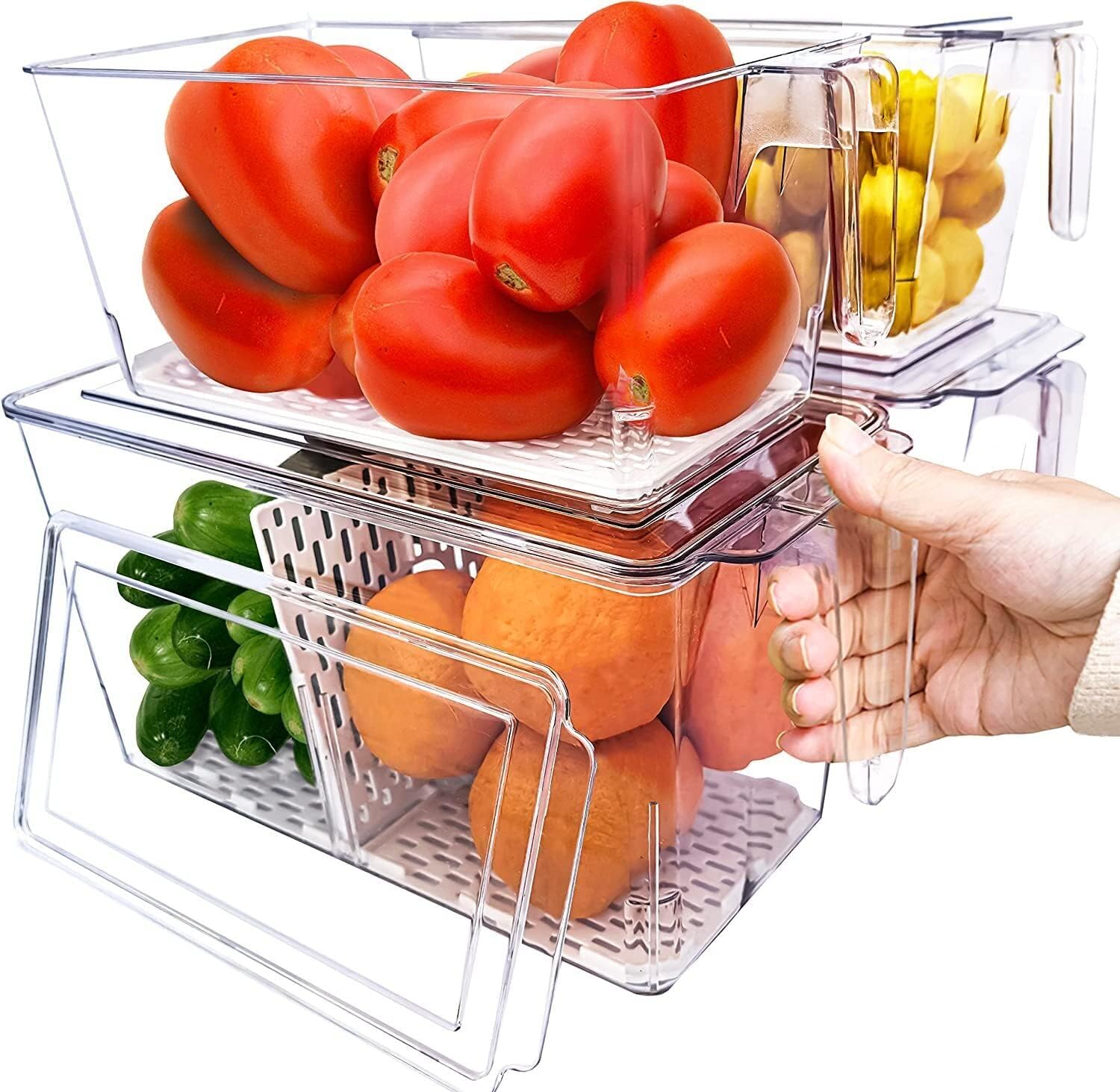 Amazon.com: Chef's Path Rice Container with Handles | 4 Pack Food ...