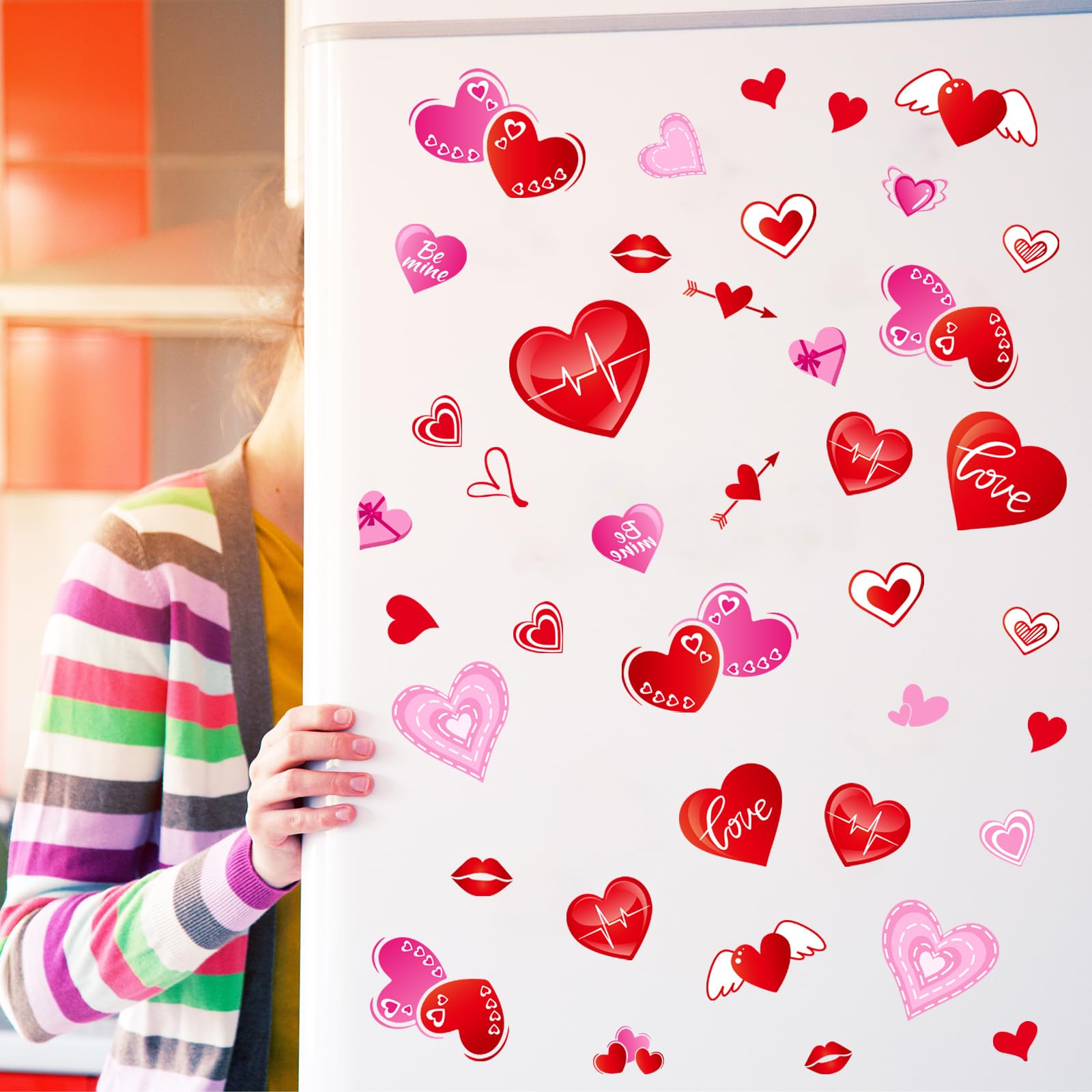 Snapklik.com : 174 Pcs Valentines Day Window Clings PVC Stickers 6 ...