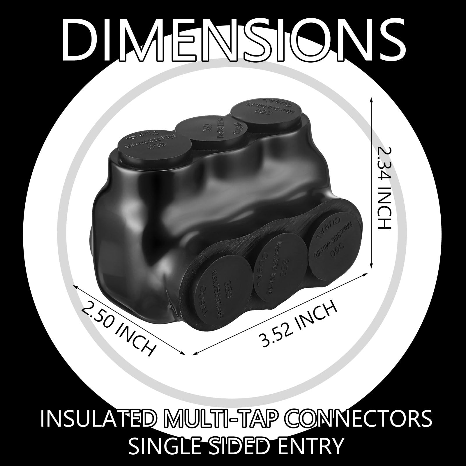 Snapklik.com : Kanayu 3 Pack Multi Cable Connector Black Insulated 3 ...