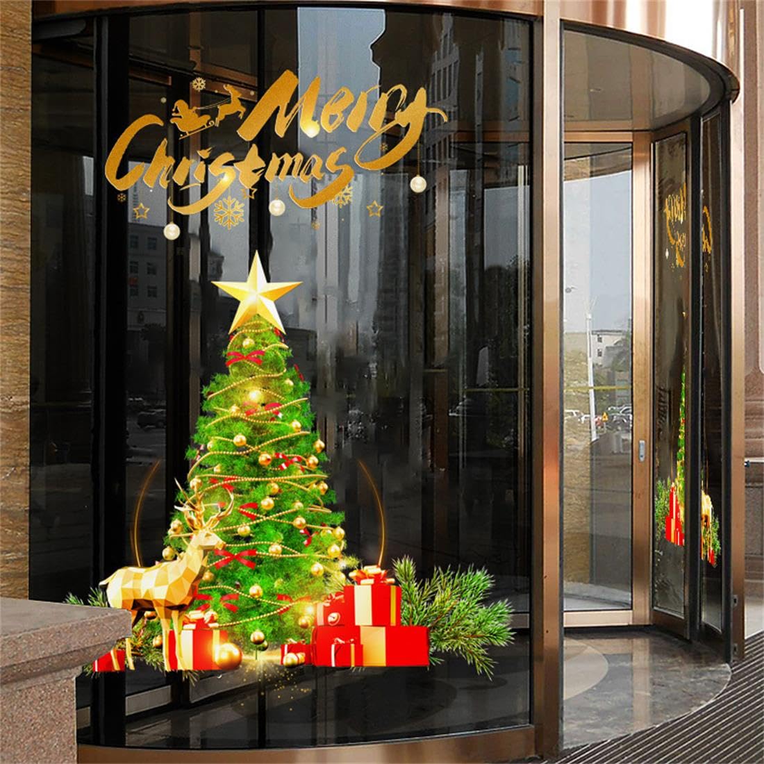 Amazon.com: Christmas Tree Window Clings Stickers for Glass, Removable ...