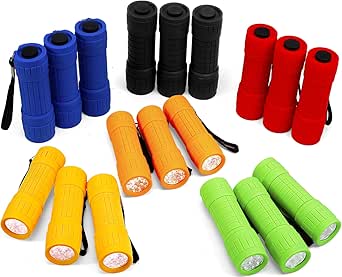 Jeffbaubl 18 Pack Mini Flashlights,Assorted Colors Mini Flashlights,9 ...