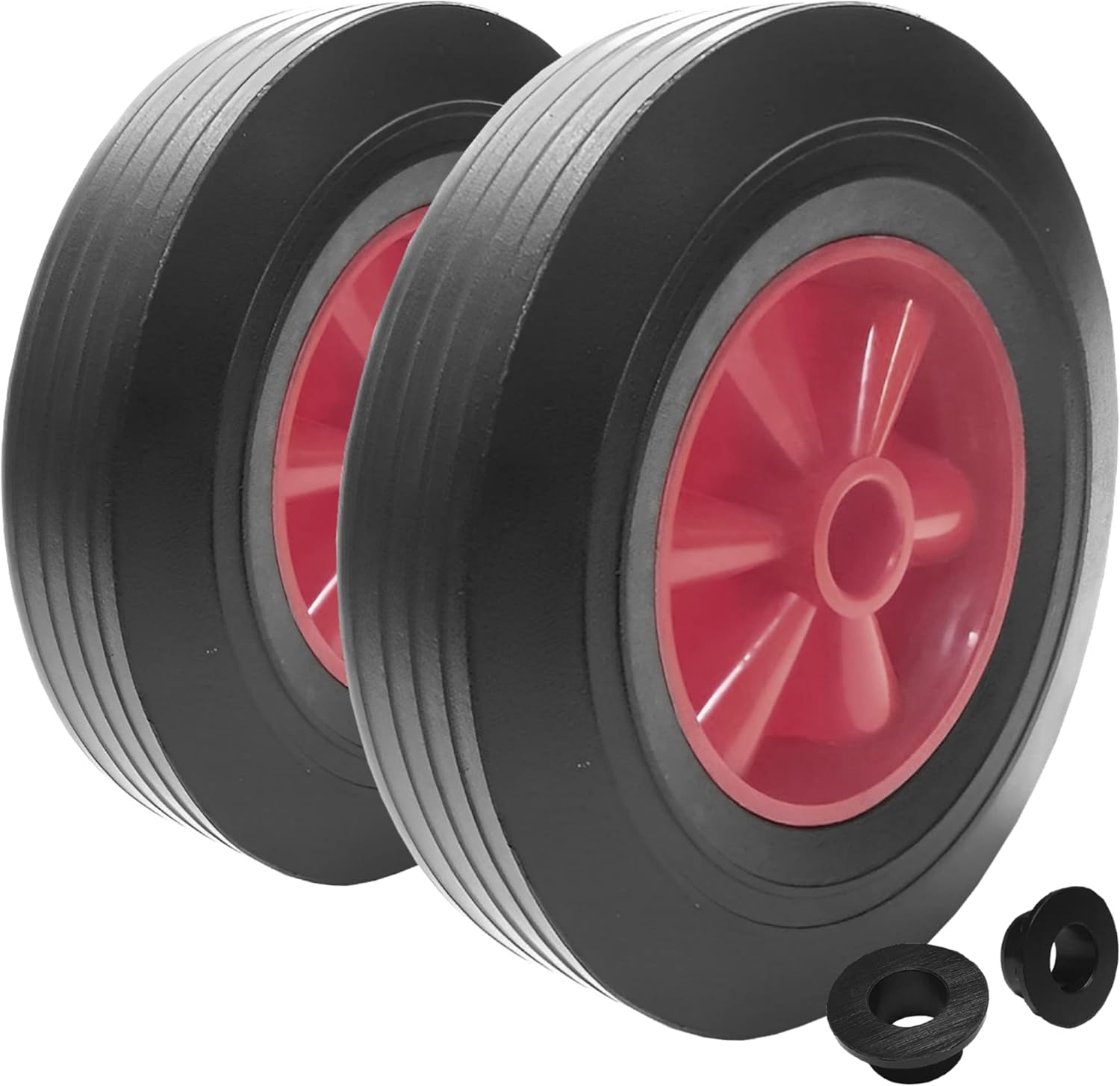 10" Wheel Heavy Duty Solid Rubber Tyre 255mm Puncture Proof Wheelbarrow ...