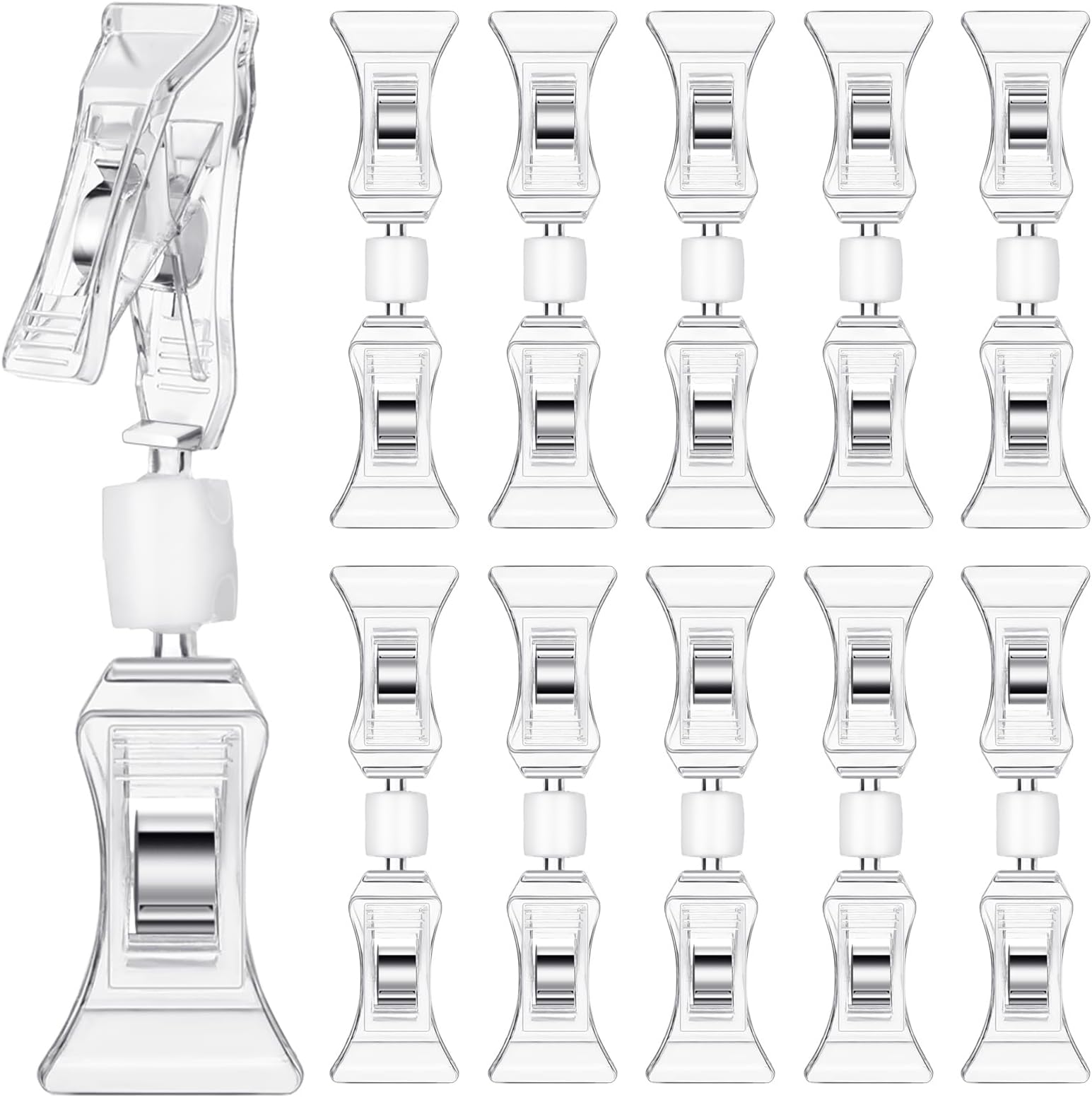 Amazon.com: Nisorpa 40pcs Plastic Clip-On Sign Holders Clear Swivel ...