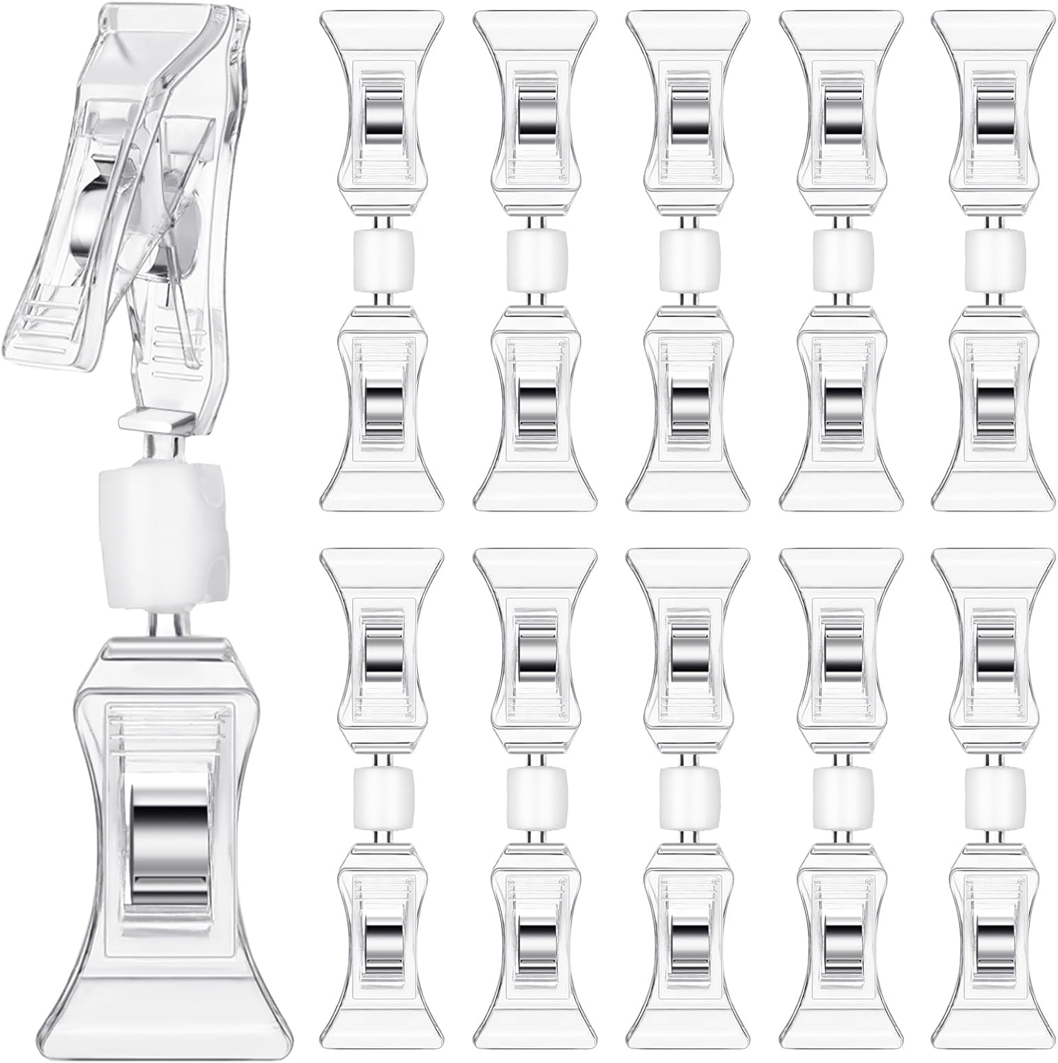 Amazon.com : Colarr 50 Pcs Double Sided Sign Clips - Rotatable Mini ...