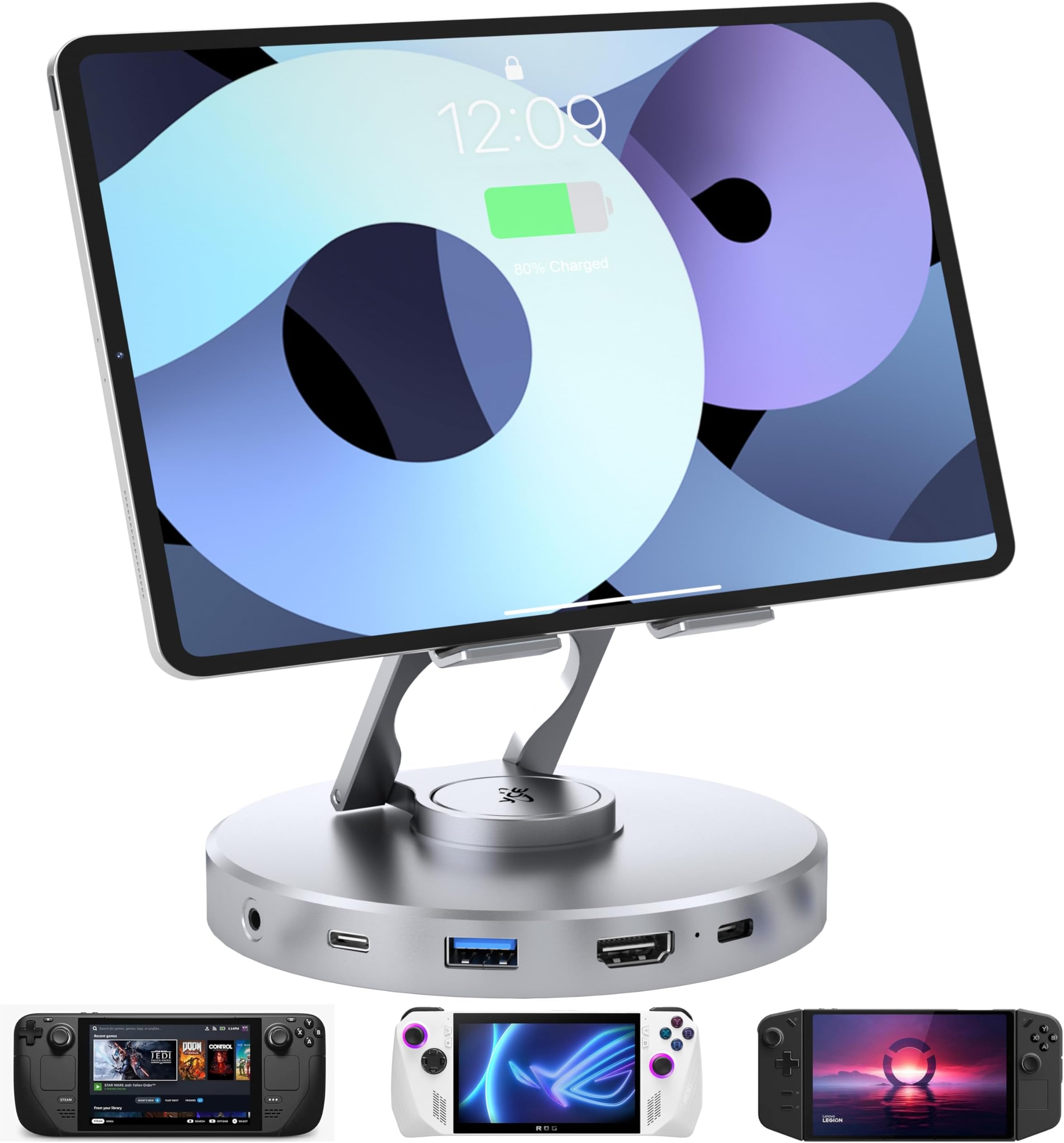 PULWTOP USB C Hub für iPad Pro, Dockingstation für iPad mit 4K@60Hz HDMI, 100W PD, Aluminium-Hub ...