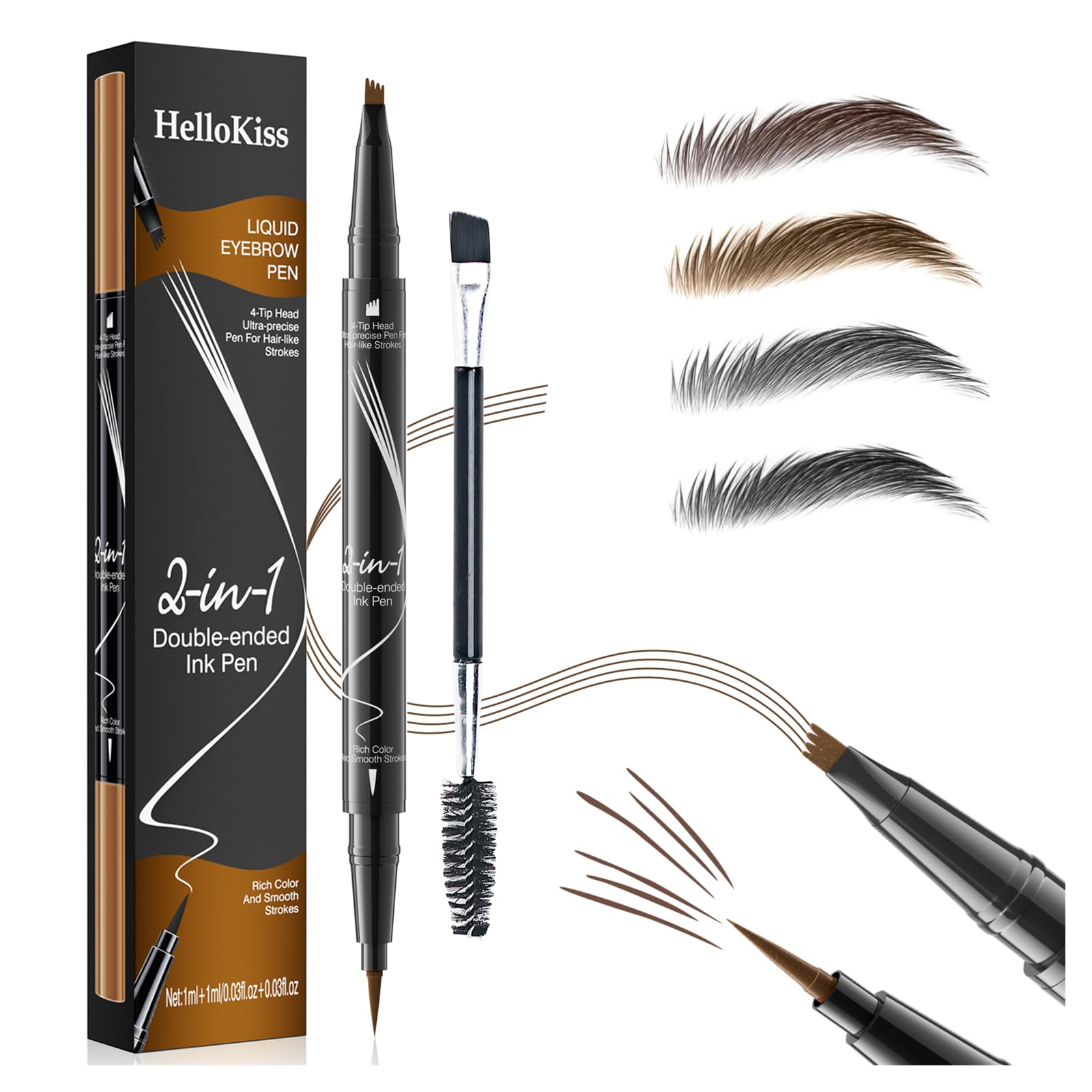 Magic Eyebrow Pencil, Dual Ended Eyebrow Pencil with Brow Brush, Long ...